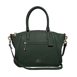 Coach | Bags | Coach Womens Elise Satchel Amazon Green Leather Small ...